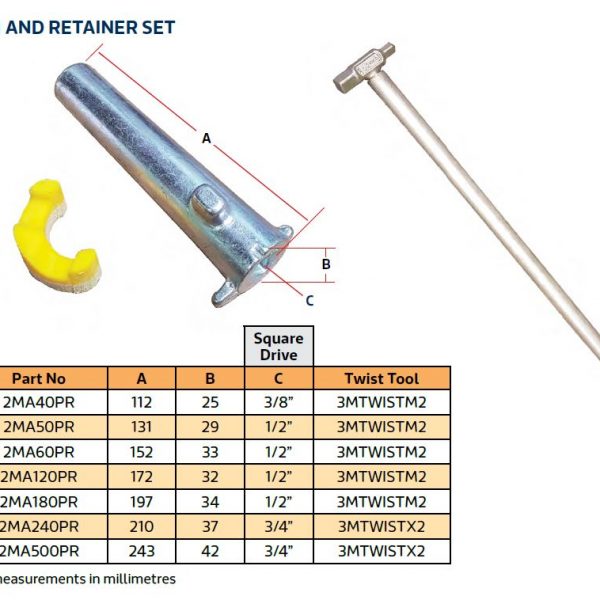 Pin & Retainer Set MTG Starmet 180 - West-Trak NZ