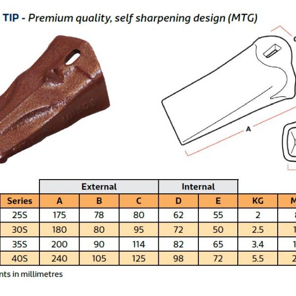Tooth Esco Conical 30s Standard MTG - West-Trak NZ