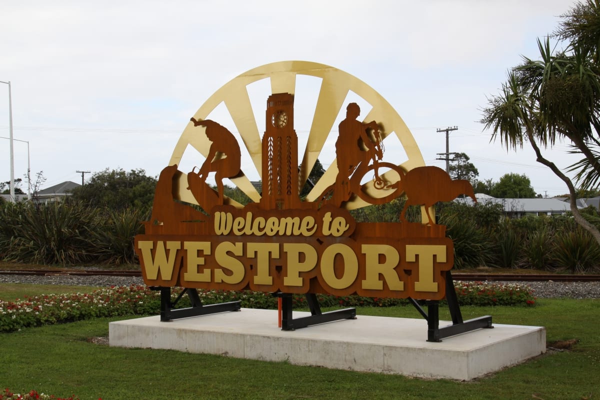 Welcome to Westport Sign - West-Trak NZ