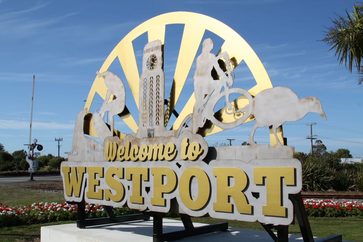 Welcome to Westport Sign - West-Trak NZ