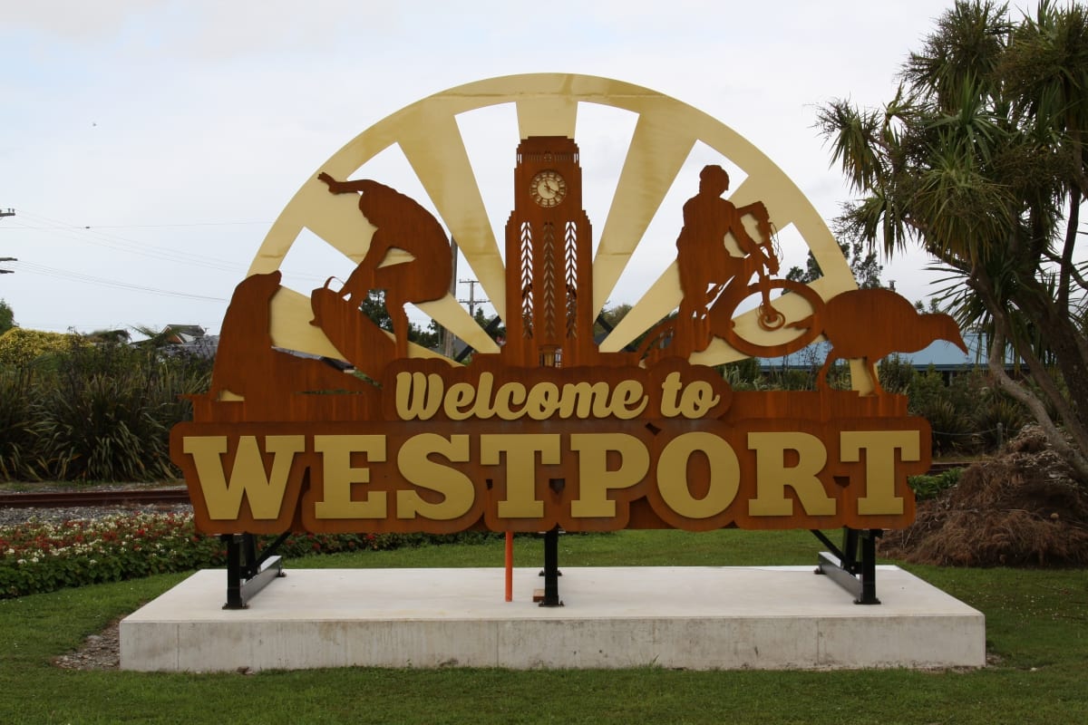 Welcome to Westport Sign - West-Trak NZ
